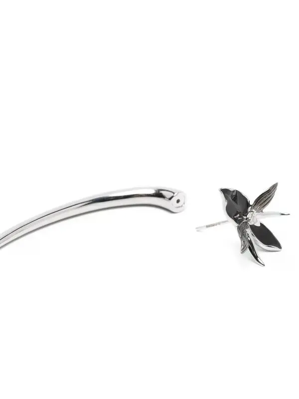 SHAUN LEANE Diamond Orchid Hook Earrings - Silver