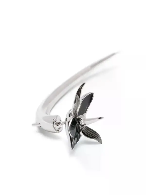SHAUN LEANE Diamond Orchid Hook Earrings - Silver