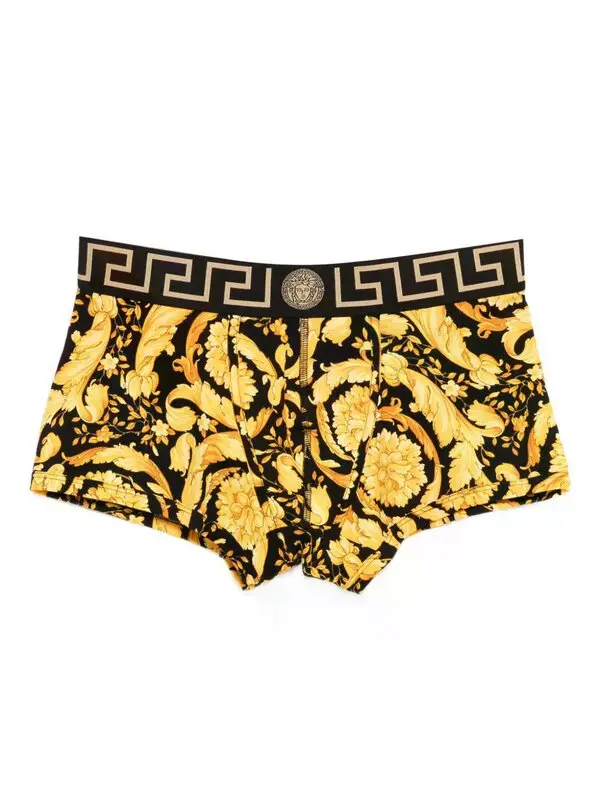 Versace Floral-print Waistband Boxers - Yellow