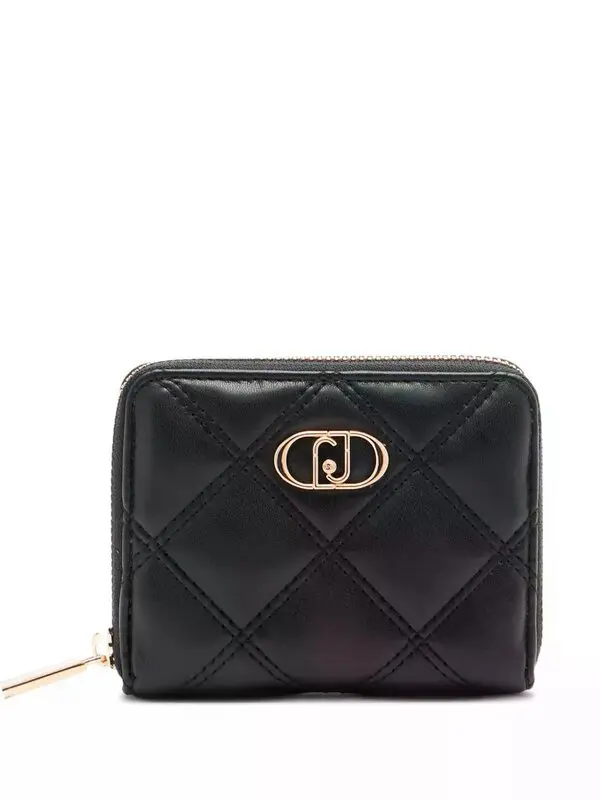 Liu Jo Quilted Monogram Logo Wallet - Black