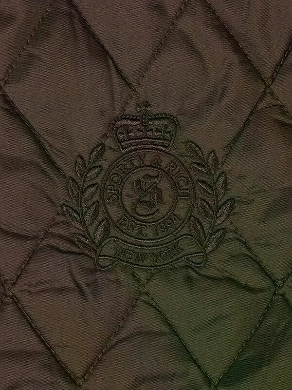 SPORTY & RICH Quilted Logo-embroidered Jacket - Brown