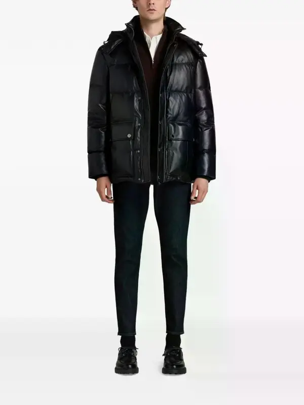 Bally Hooded Leather Puffer Jacket