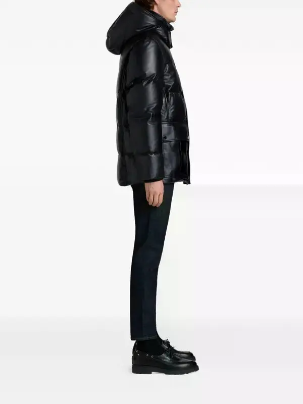 Bally Hooded Leather Puffer Jacket