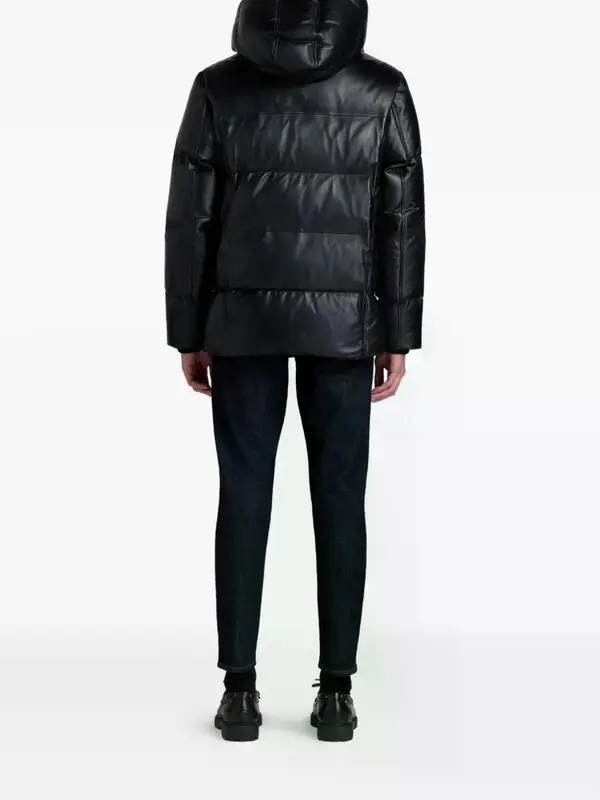 Bally Hooded Leather Puffer Jacket