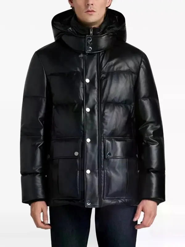 Bally Hooded Leather Puffer Jacket