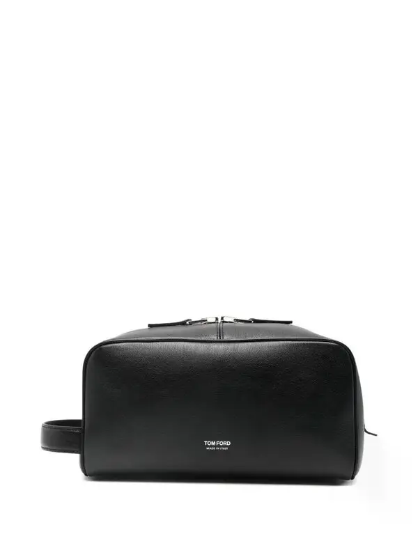 TOM FORD Leather Wash Bag - Black