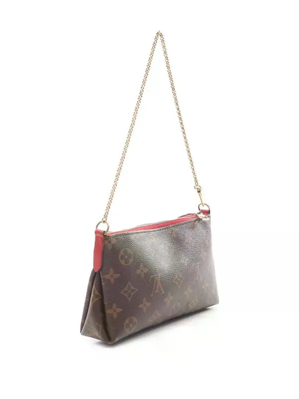 LOUIS VUITTON 2015 Monogram Pallas Clutch Satchel - Brown