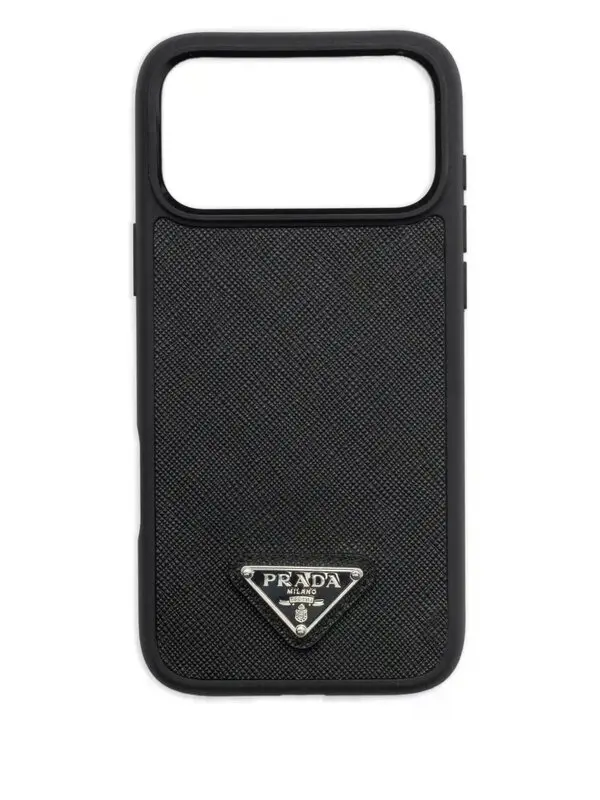 Prada Leather Iphone 17 Pro Max Case - Black