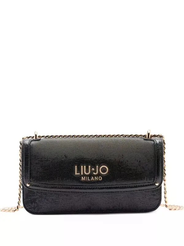 Liu Jo Lizard Effect Chain Satchel - Black