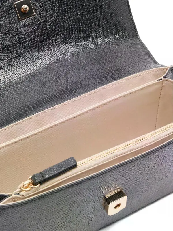Liu Jo Lizard Effect Chain Satchel - Black