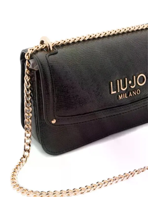 Liu Jo Lizard Effect Chain Satchel - Black