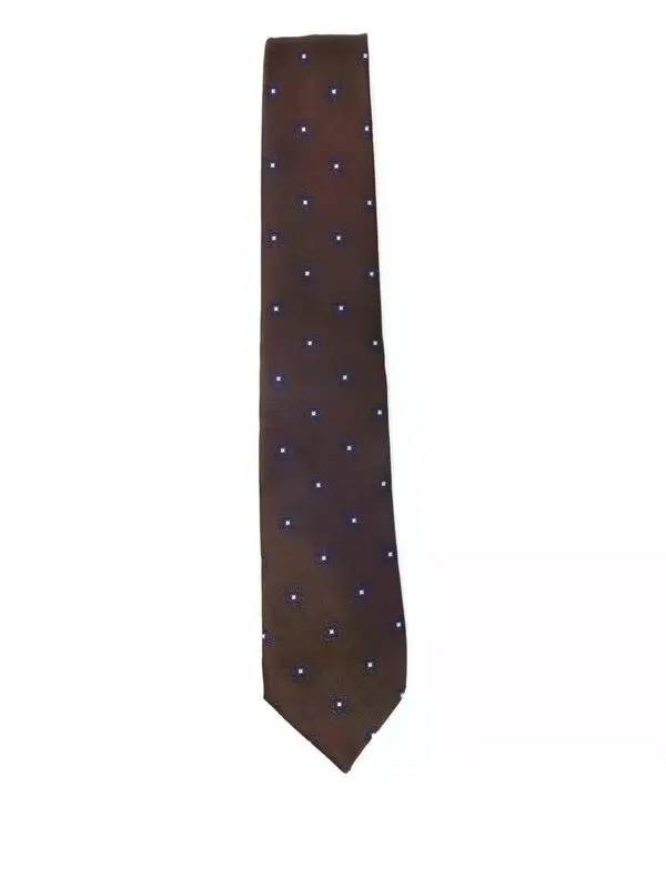 BIGI Floral-pattern Silk Neck Tie - Brown