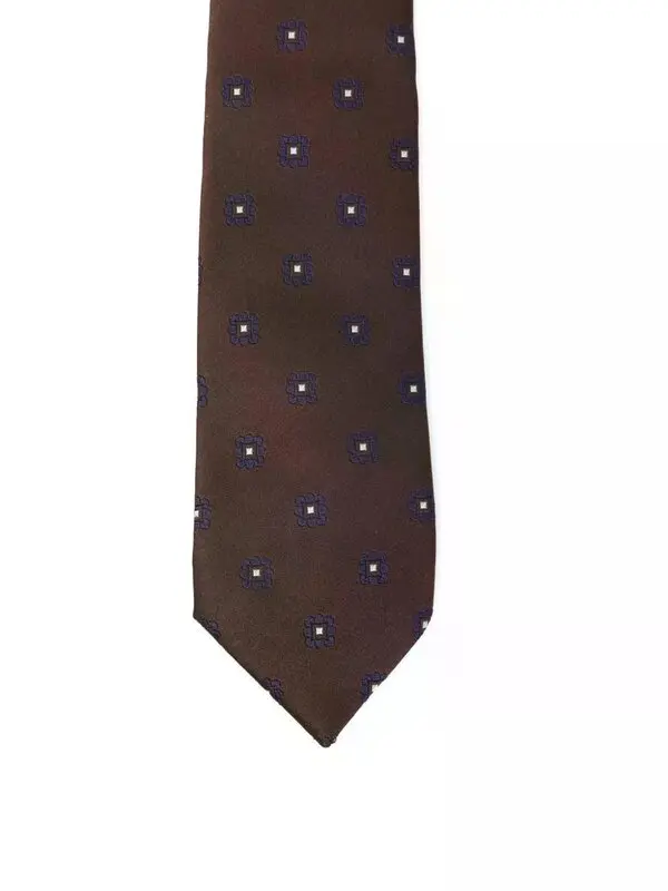 BIGI Floral-pattern Silk Neck Tie