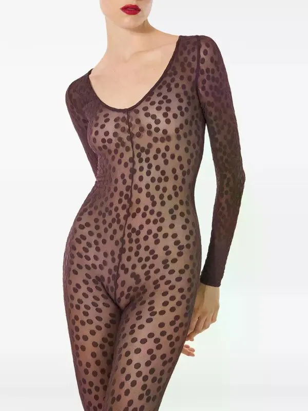Wolford Dots-pattern Catsuit - Red