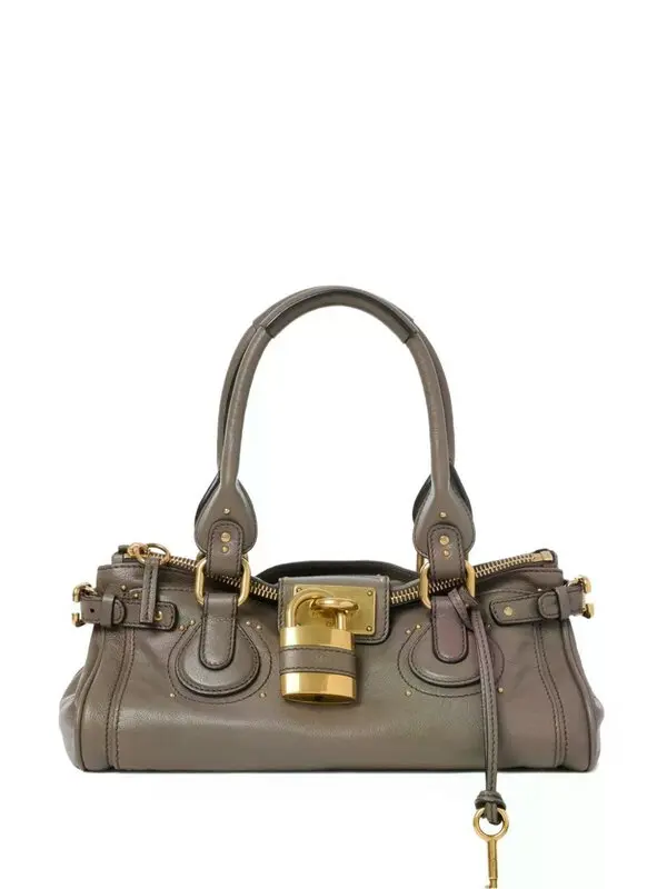 Chloé Paddington Padlock Detail Shoulder Bag - Grey