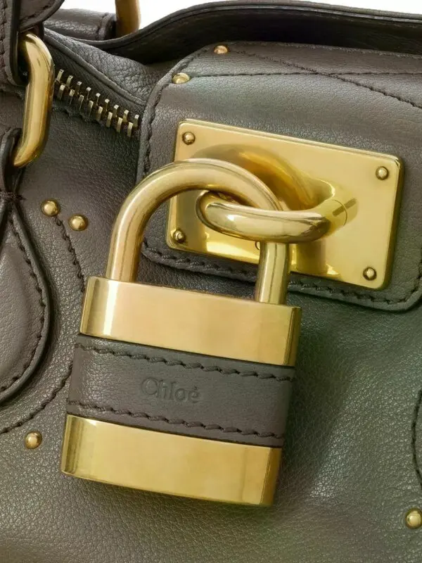 Chloé Paddington Padlock Detail Shoulder Bag - Grey