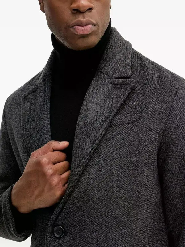 Guess Single-breasted Coat With Notched Lapels