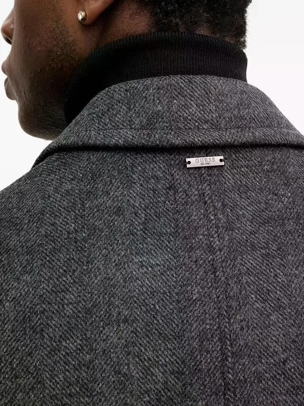 Guess Single-breasted Coat With Notched Lapels