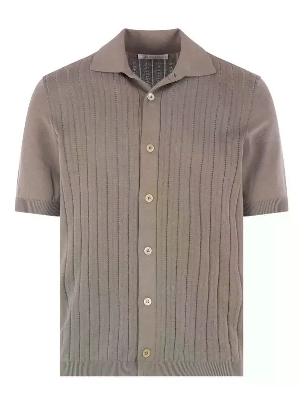 Brunello Cucinelli Ribbed Buttoned Shirt