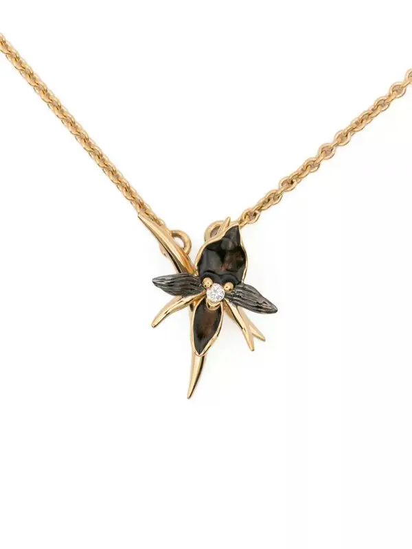 SHAUN LEANE Diamond Black-orchid Necklace