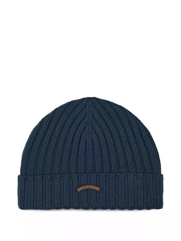 Paul & Shark Ribbed Beanie - Blue