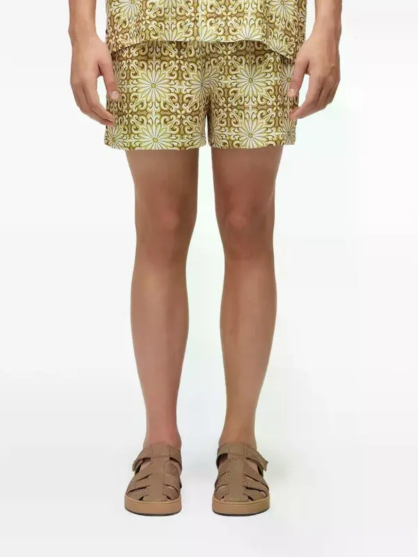 OSKLEN Patterned Drawstring Shorts - Neutrals