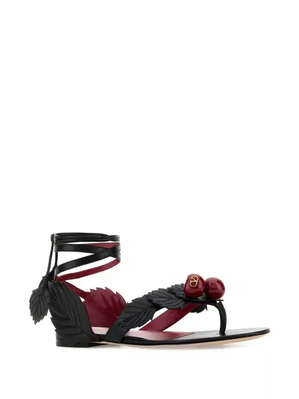 Valentino Garavani Cherryfic Leaf Leather Sandals