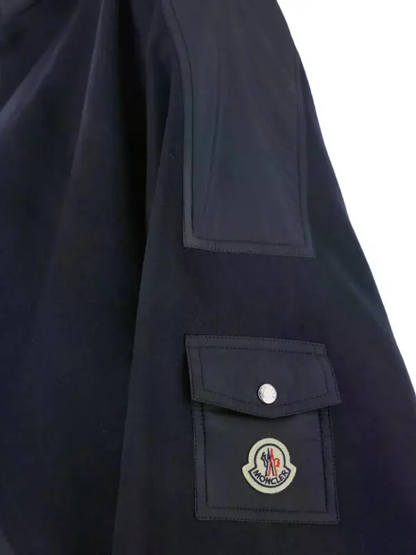 Moncler Logo-patch Hooded Cape - Blue