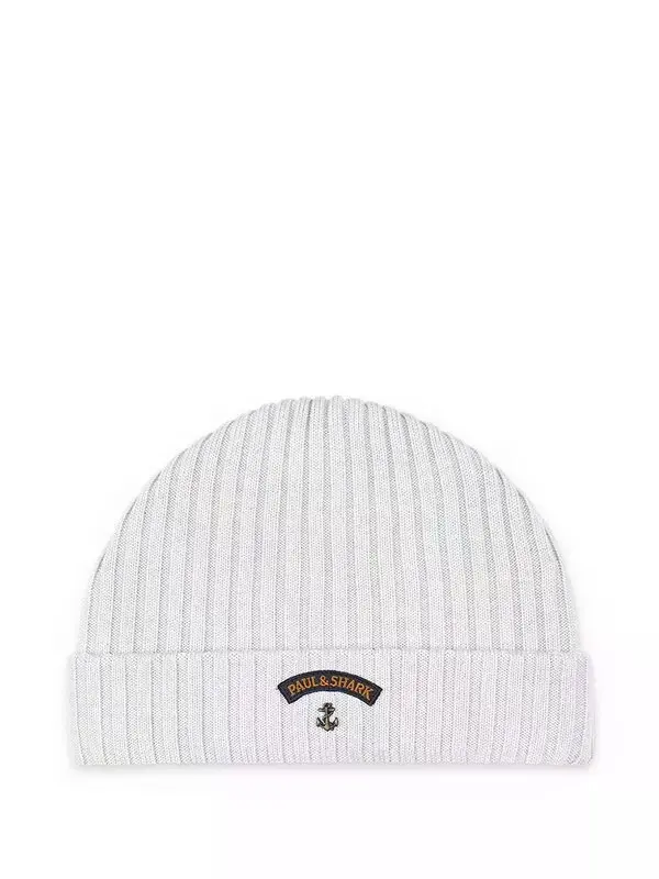 Paul & Shark Ribbed Beanie - Grey