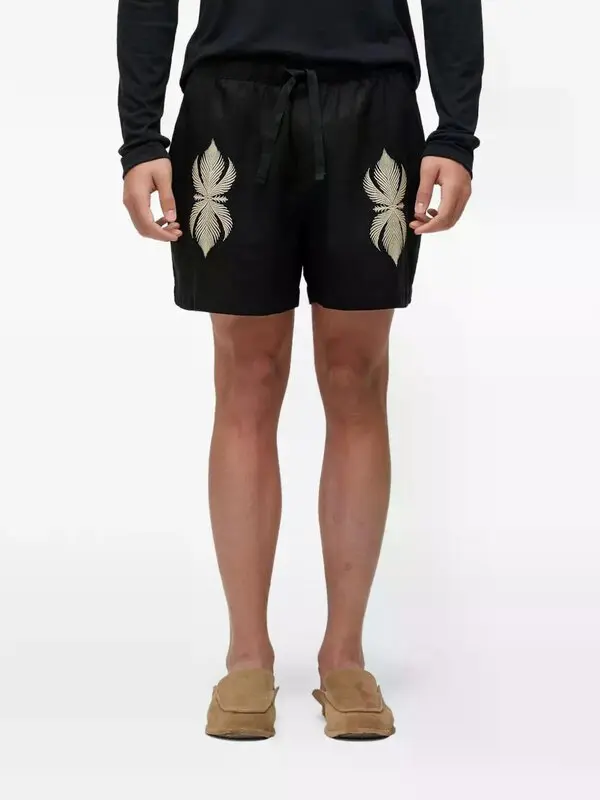 OSKLEN Leaf-embroidered Bermuda Shorts