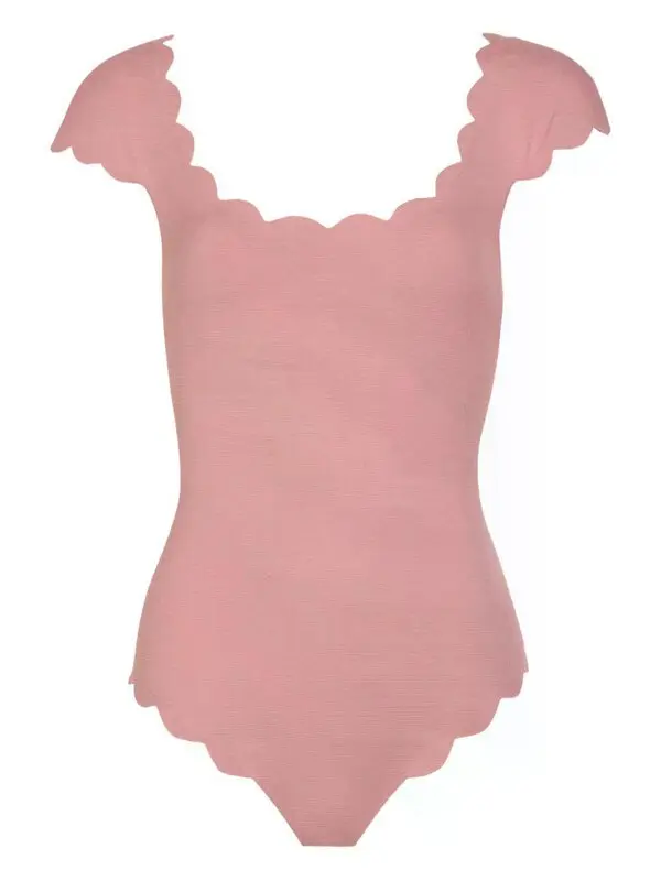Marysia Scalloped Short-sleeve Swimsuit - Pink