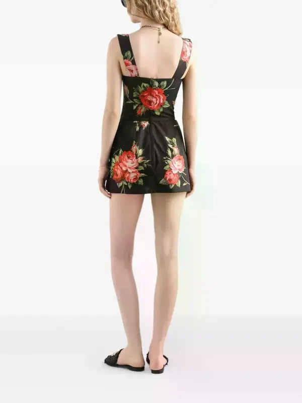 Dolce & Gabbana Floral Button-strap Mini Dress