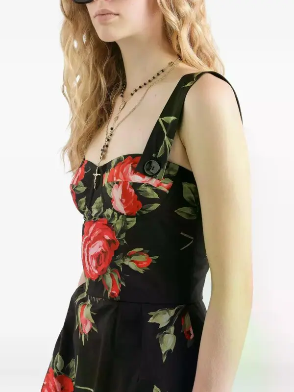 Dolce & Gabbana Floral Button-strap Mini Dress