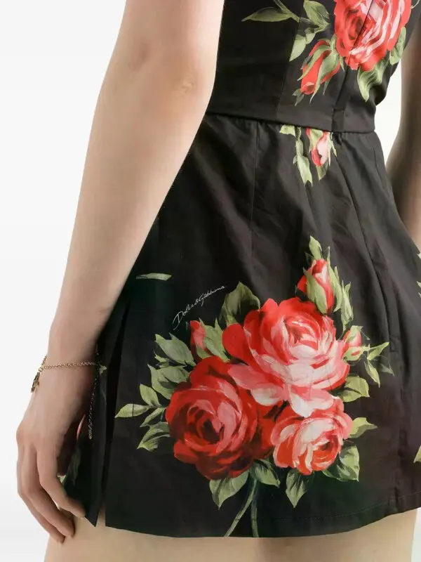 Dolce & Gabbana Floral Button-strap Mini Dress