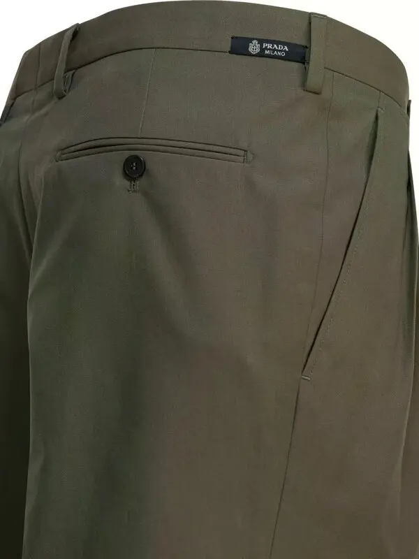 Prada Pleated Wool Wide-leg Trousers - Green