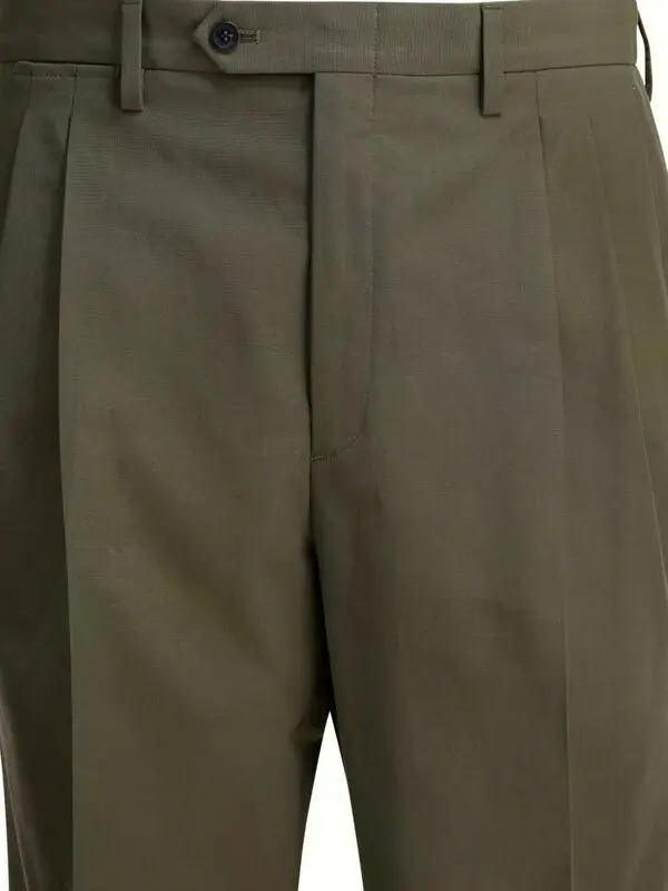 Prada Pleated Wool Wide-leg Trousers - Green