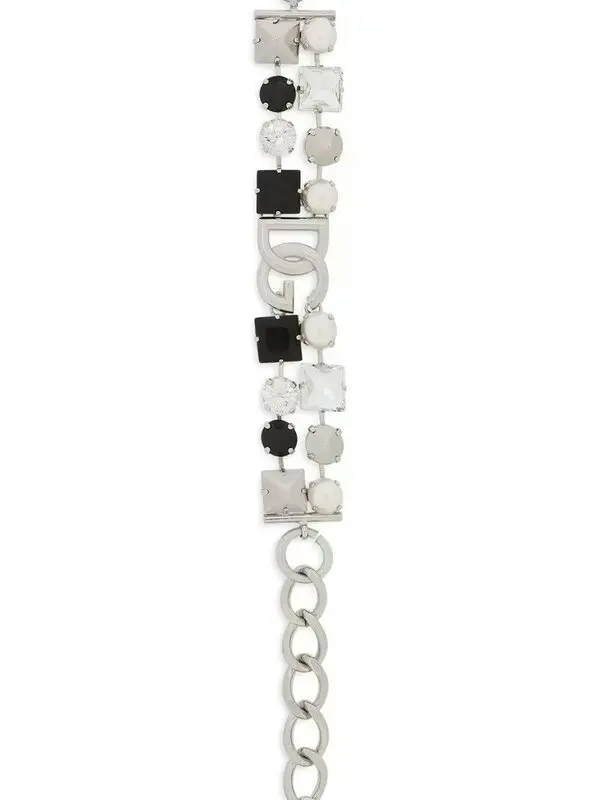 Dolce & Gabbana Logo Charm Embellished Bracelet