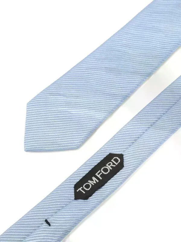 TOM FORD Ribbed Neck Tie - Blue