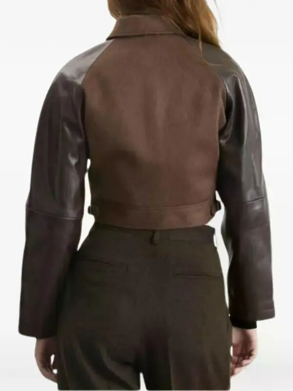 Auralee Pointed-collar Cropped Jacket - Brown