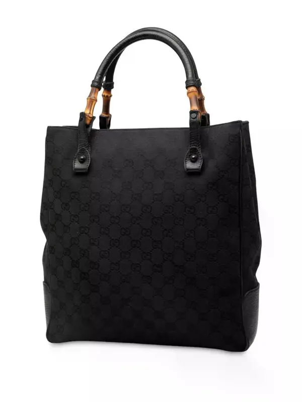 Gucci Gg Canvas Bamboo Tote Bag