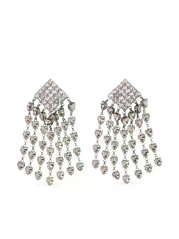 Alessandra Rich Crystal-embellished Earrings - Silver
