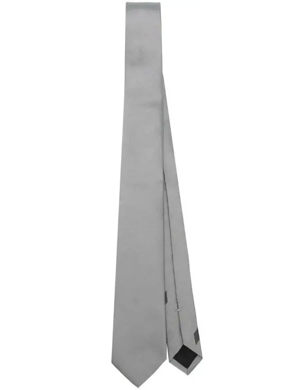 FERRAGAMO Twill Silk-satin Neck Tie - Grey