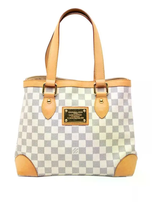 LOUIS VUITTON 2009 Damier Azur Hampstead Pm Tote Bag - White