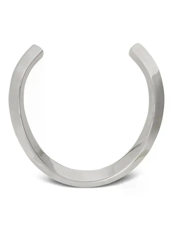 JIL SANDER Engraved-logo Choker Necklace - Silver