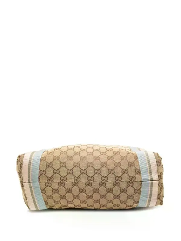 Gucci Gg Canvas Web Tote Bag - Brown