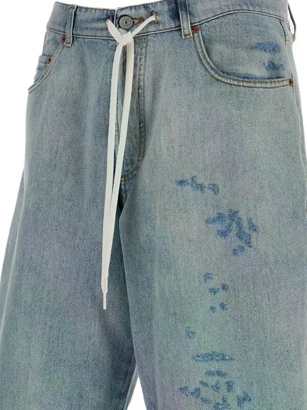MAISON MARGIELA Logo-patch Bermuda Shorts - Blue