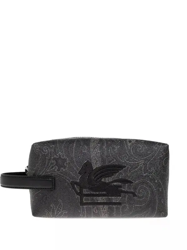 Etro Pegasus-logo Paisley Wash Bag - Grey