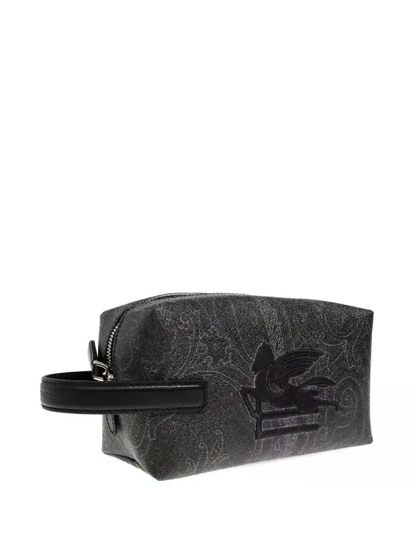 Etro Pegasus-logo Paisley Wash Bag - Grey