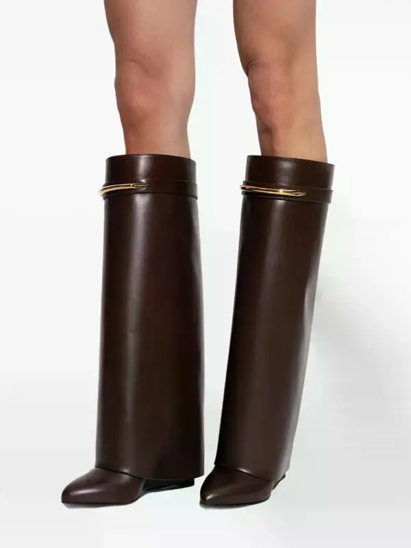 Givenchy Point-toe Wedge Boots - Brown