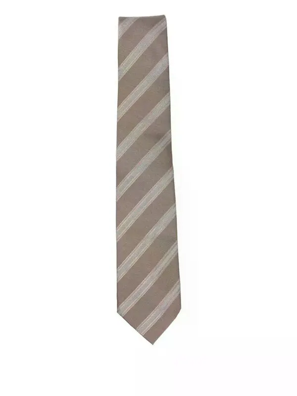 BIGI Striped-pattern Pointed Tip Neck Tie - Neutrals